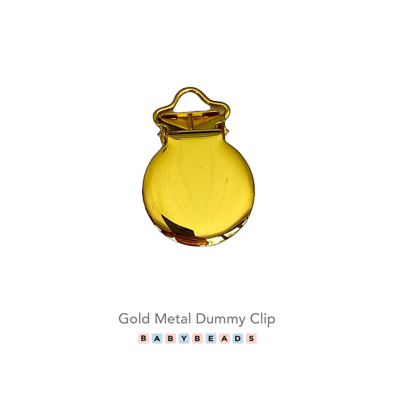Round Metal Dummy Clips - Gold | BabybeadsSA